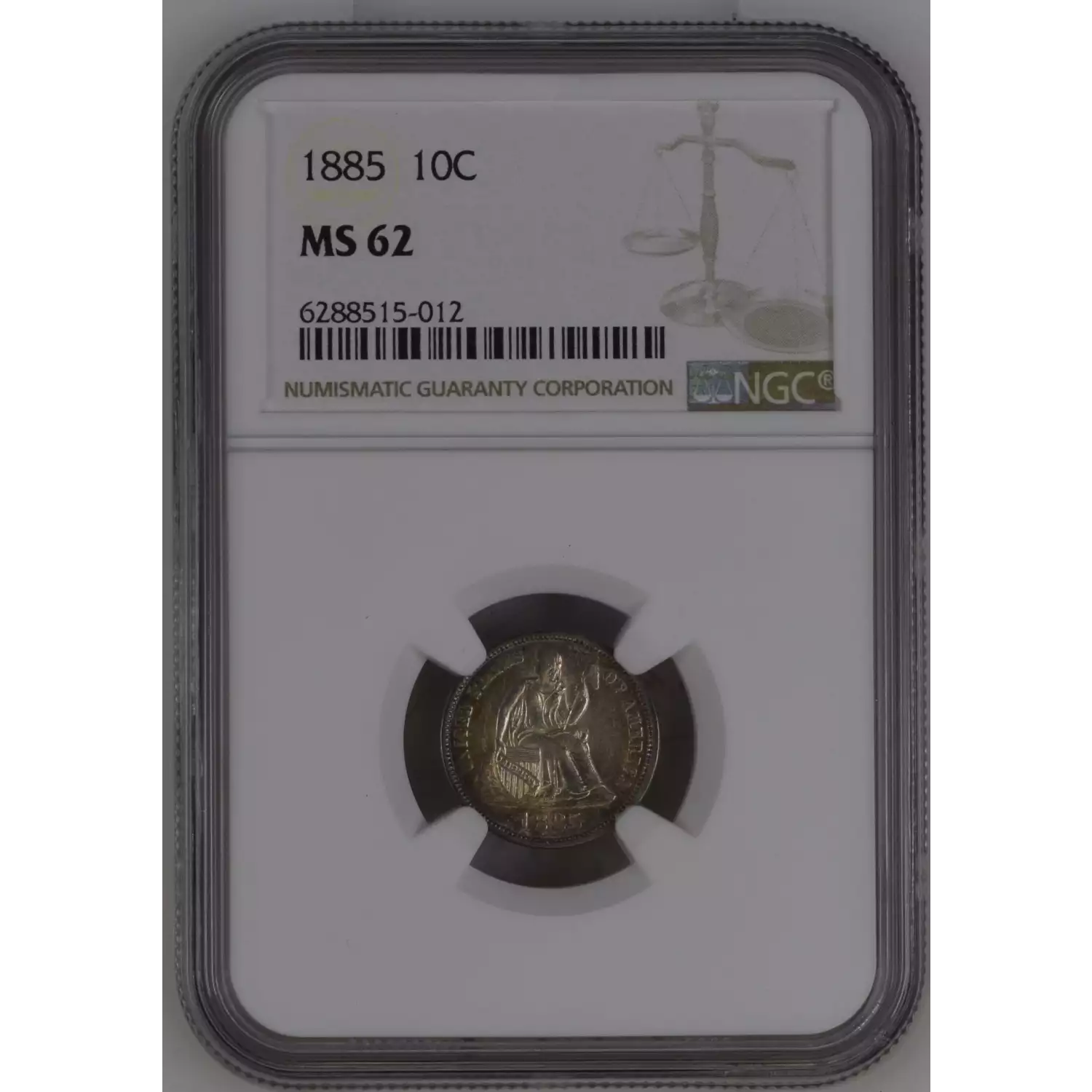 1885 Liberty Seated Dime NGC MS-62 - Bar Harbor Coin & Precious Metal ...