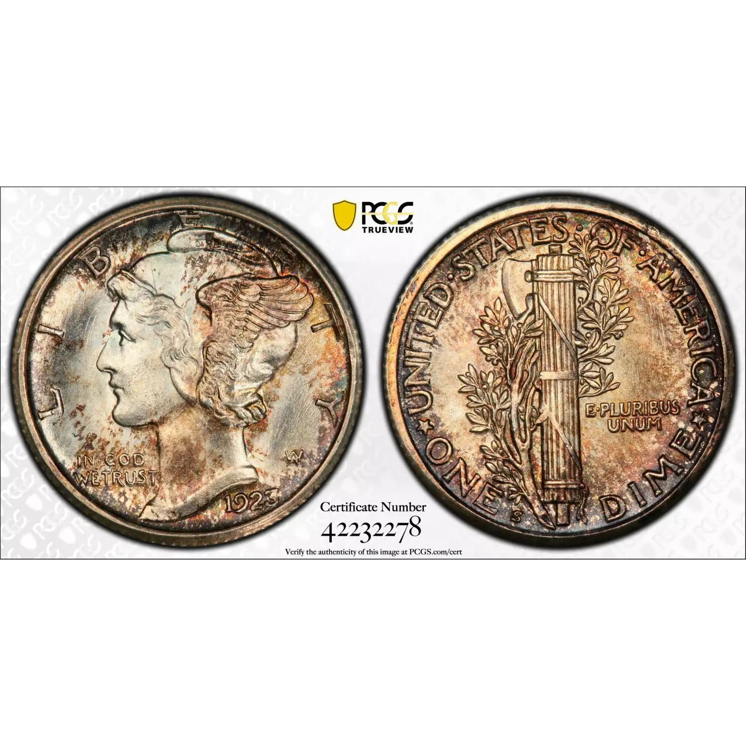 1923-S Dimes Winged Liberty Head or Mercury PCGS MS-65 - Bar Harbor ...