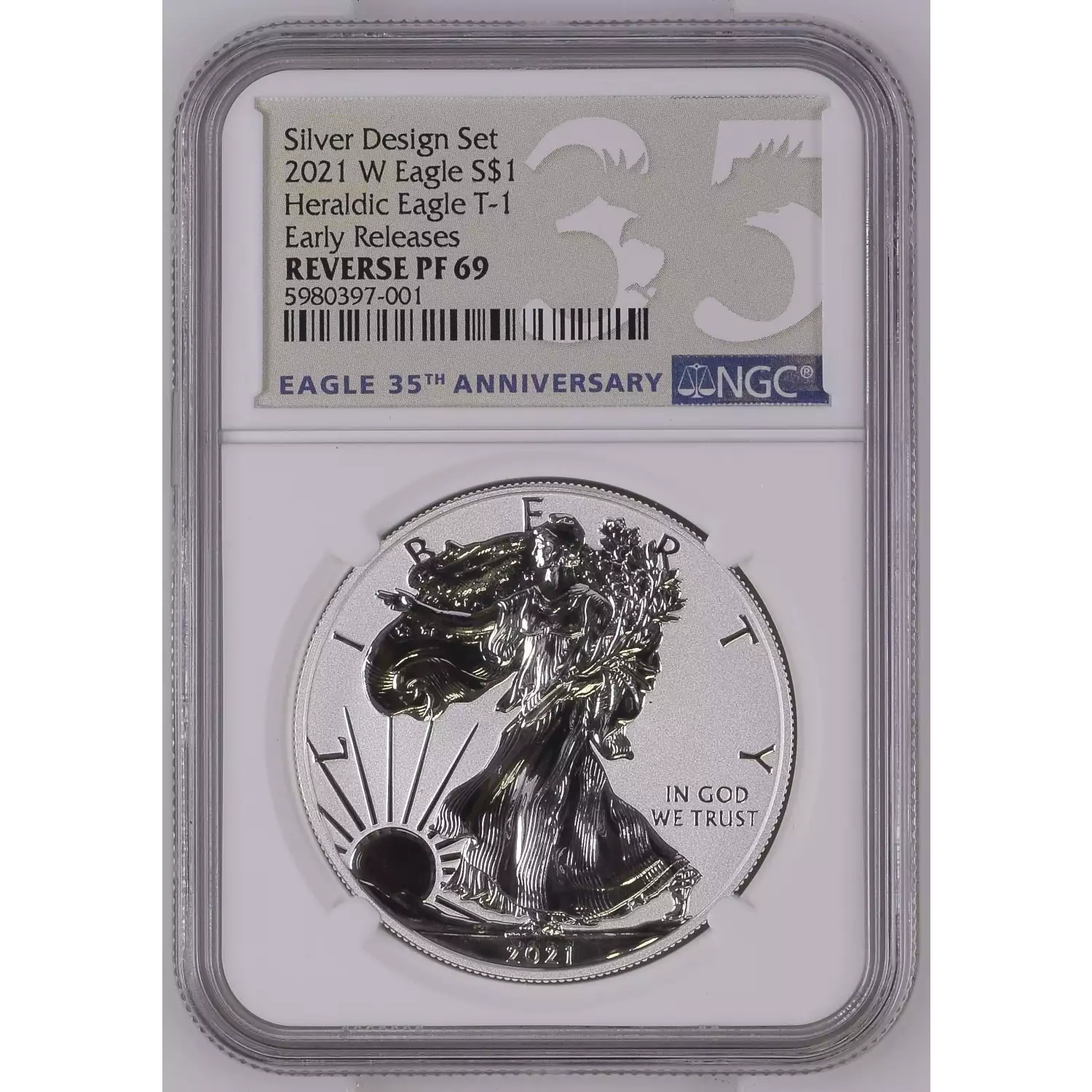 2021-W American Eagle 2021 One Ounce Silver Reverse Proof Two-Coin Set ...