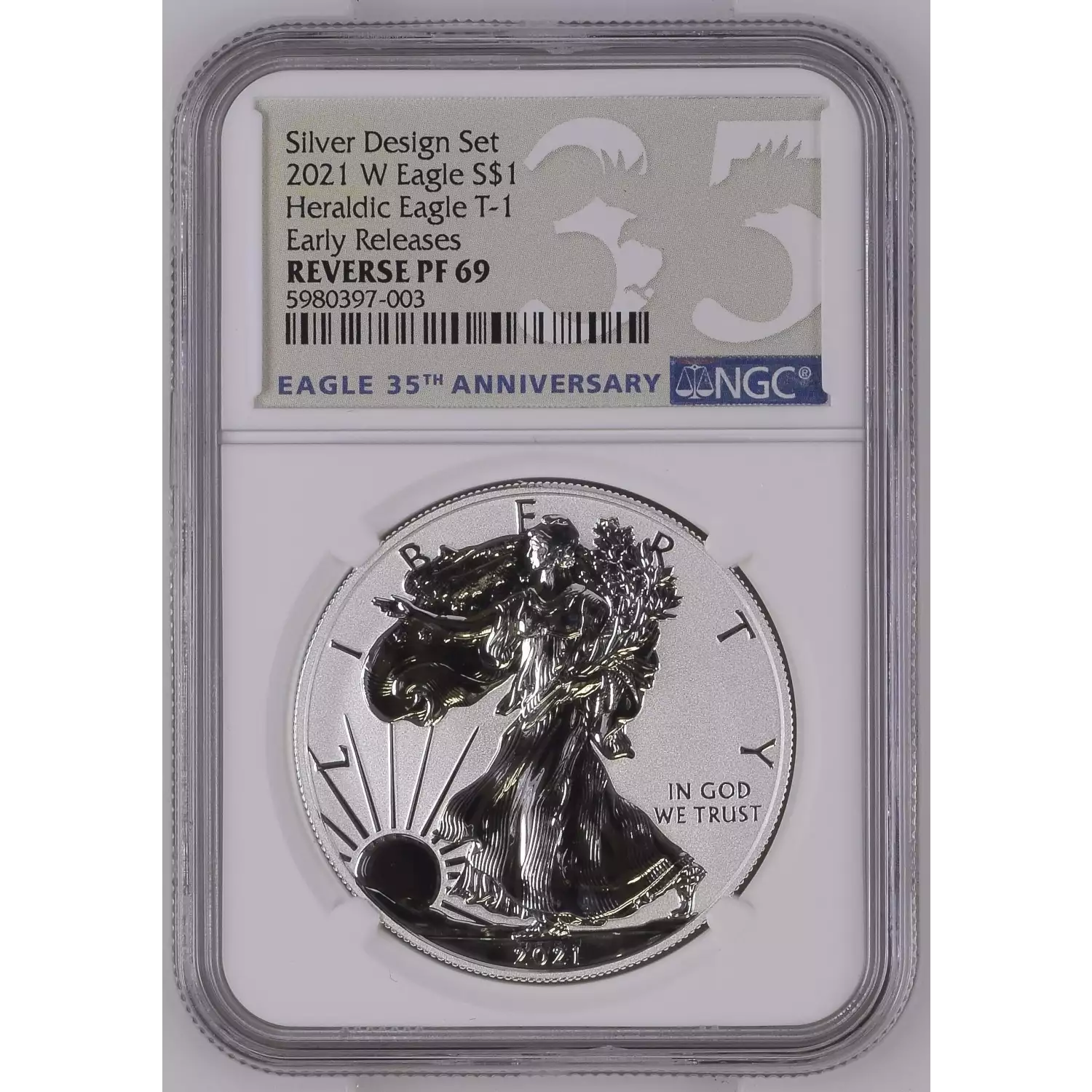 2021-W American Eagle 2021 One Ounce Silver Reverse Proof Two-Coin Set Designer Edition NGC PF ...