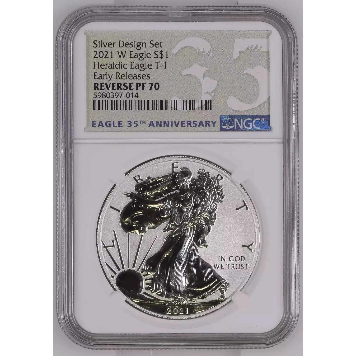 2021-W American Eagle 2021 One Ounce Silver Reverse Proof Two-Coin Set Designer Edition NGC PF ...