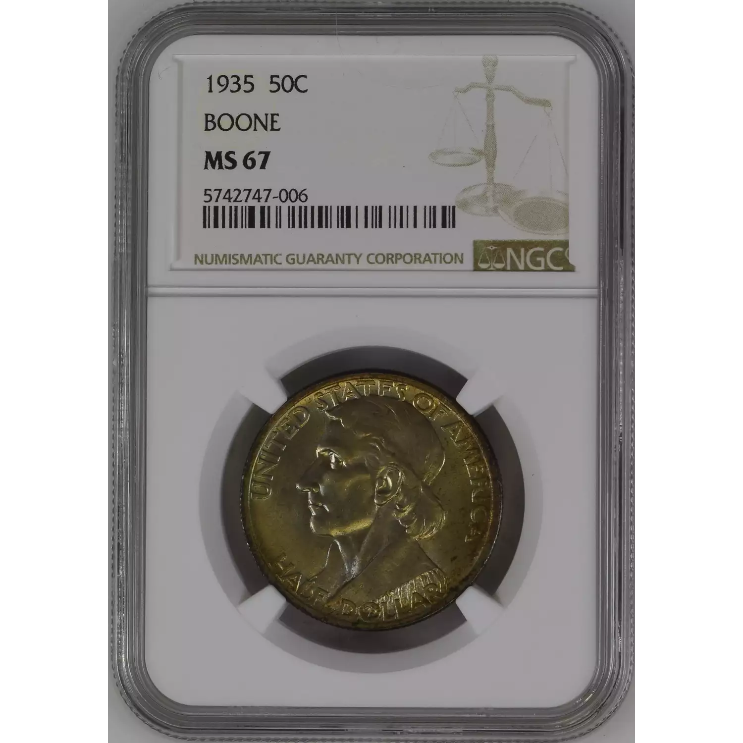 1935 Classic Commemorative Daniel Boone Bicentennial NGC MS-67 BOONE ...