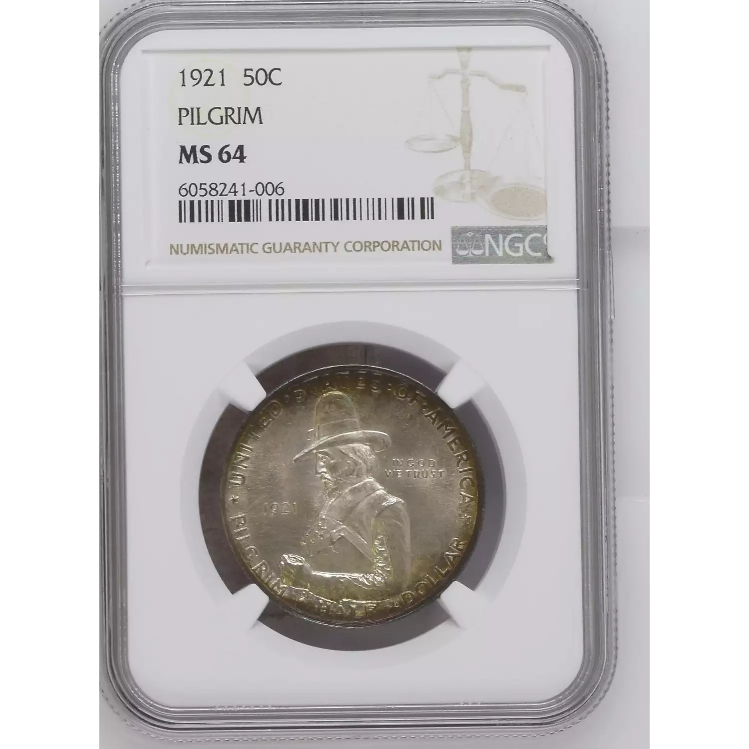 1921 Classic Commemorative Pilgrim Tercentenary NGC MS-64 PILGRIM - Bar ...